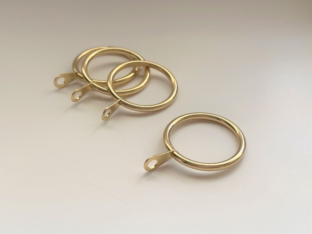 A Set of Brass Colored Curtain Rings 1.25” ID- Perfect for Café ...