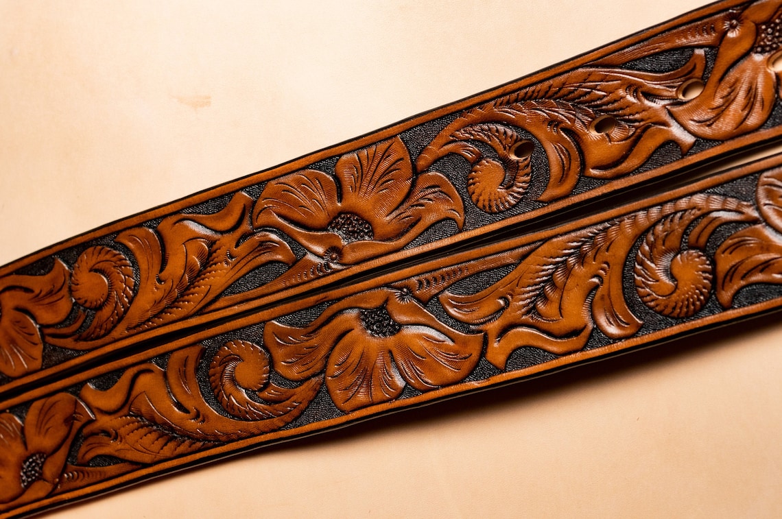 Custom Leather Belt Beautiful Hand Tooled Leather Western - Etsy
