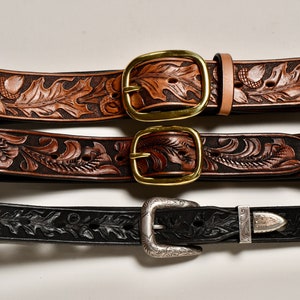 Custom Leather Belt | Beautiful Hand Tooled Leather | Western Floral ...