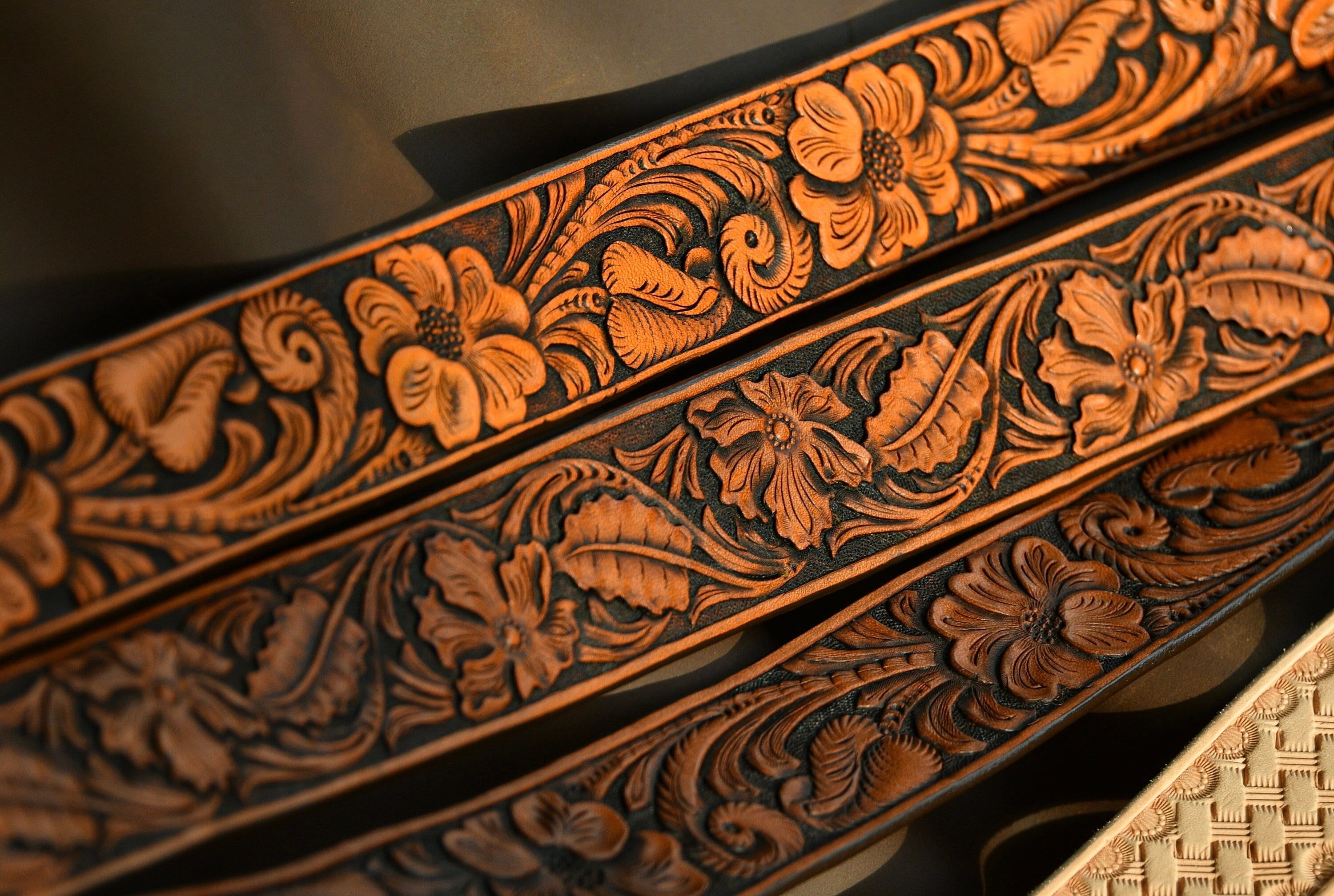 Custom Leather Belt | Beautiful Hand Tooled Leather | Western Floral ...