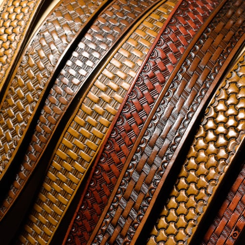 Custom Basketweave Leather Belt Beautiful Hand Tooled - Etsy