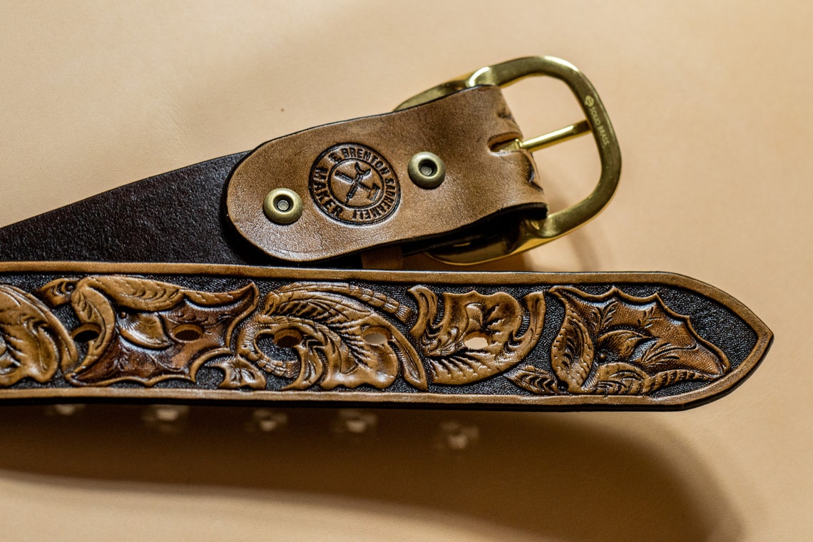 Custom Leather Belt Beautiful Hand Tooled Leather Western - Etsy