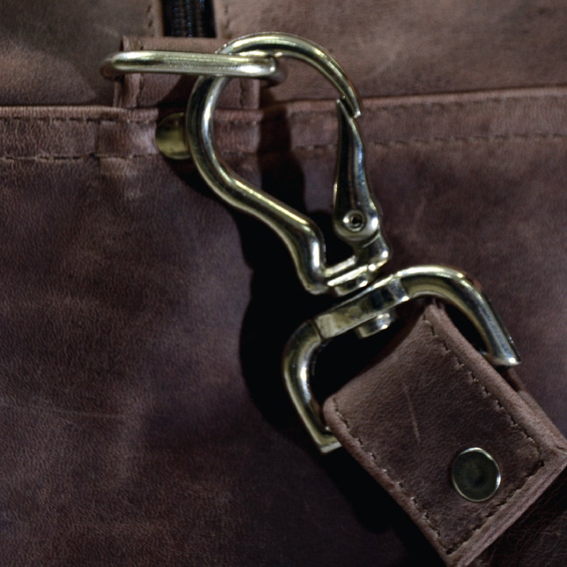 Full Grain Leather Duffle Bag Monogrammed Genuine Leather Weekender Bag