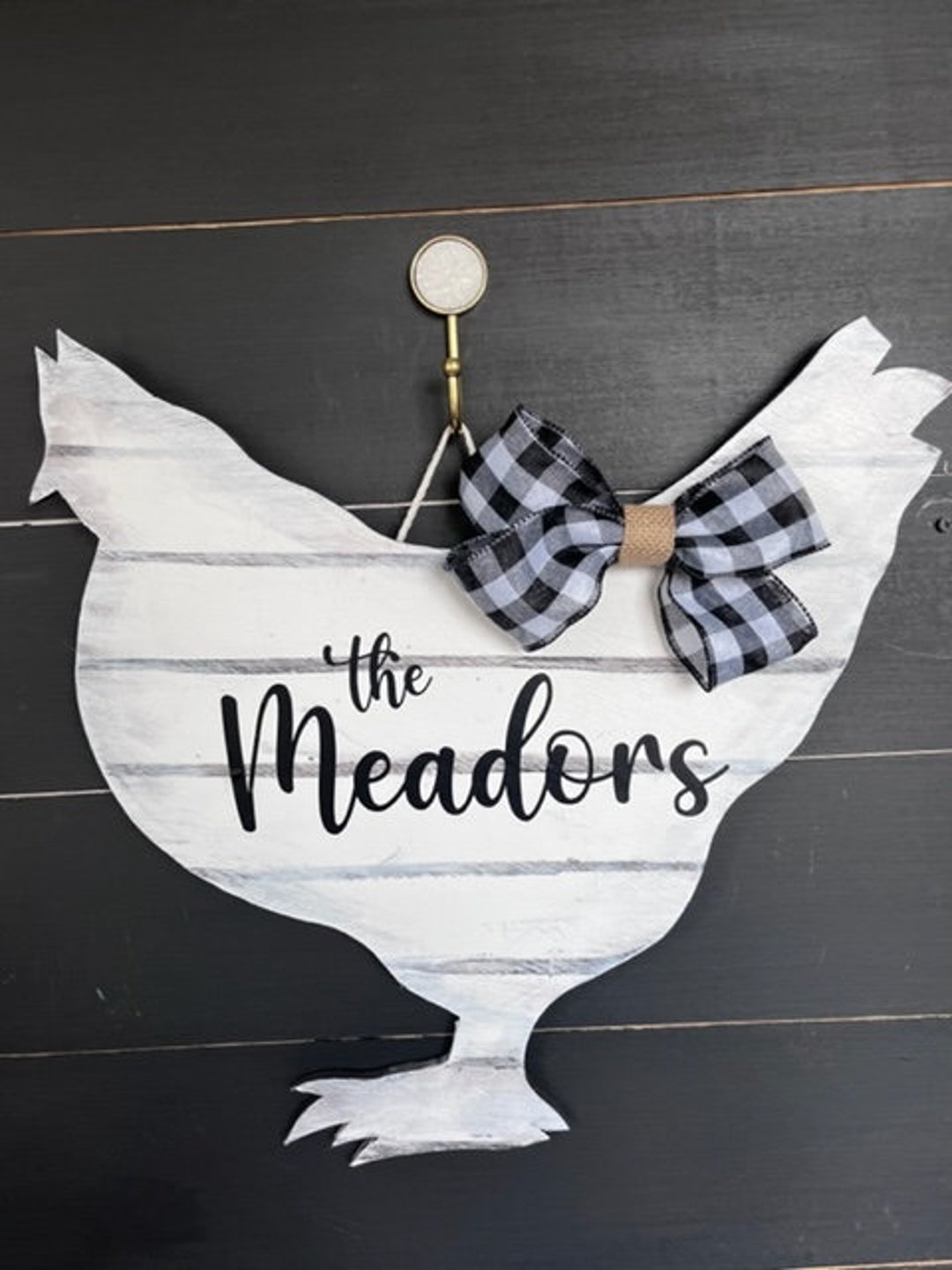 Front Door Decor / Chicken / Custom Sign / Cut Out / Door Hanger / Wood ...