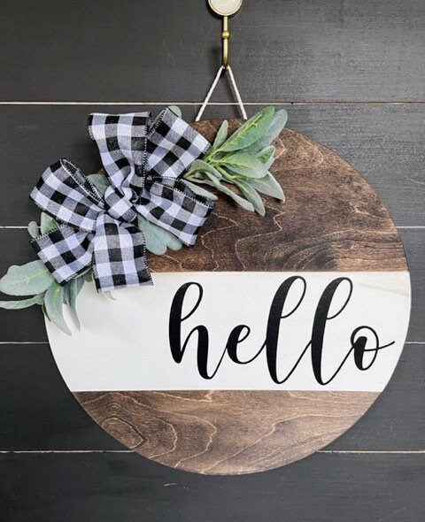 Front Door Sign / Hello / Farmhouse - Etsy