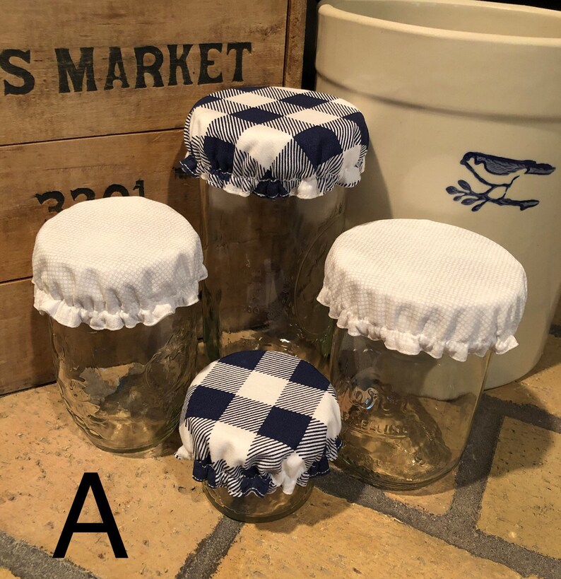 Set of 4 Reversible Sustainable Washable Cotton Fabric Jar - Etsy
