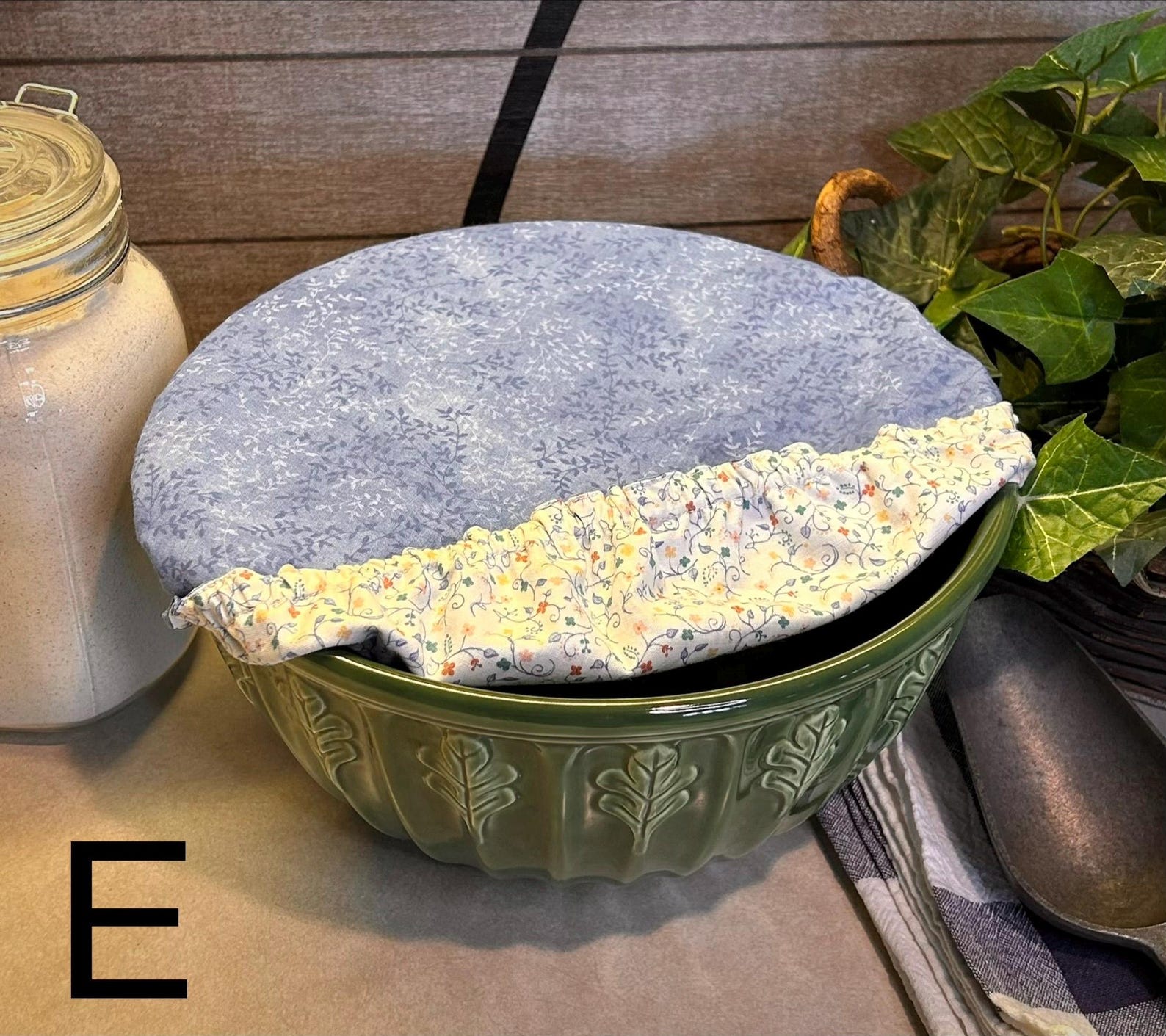 Single Cotton Bowl Cover: Reversible, Washable, Farmhouse Style - Etsy