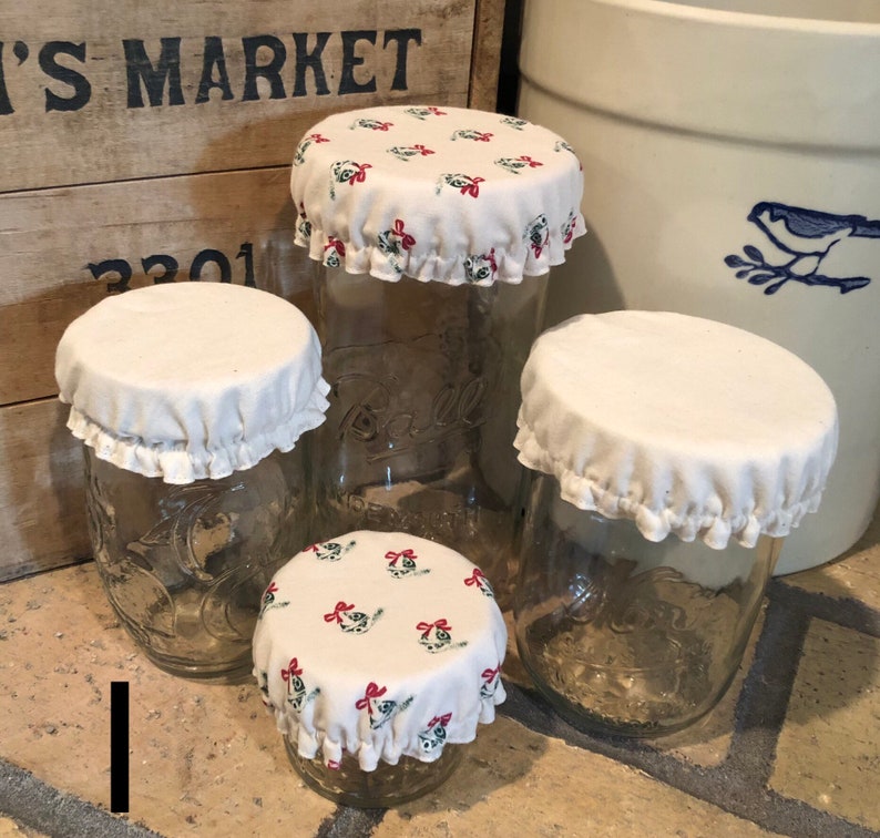 Set of 4 Reversible Sustainable Washable Cotton Fabric Jar - Etsy