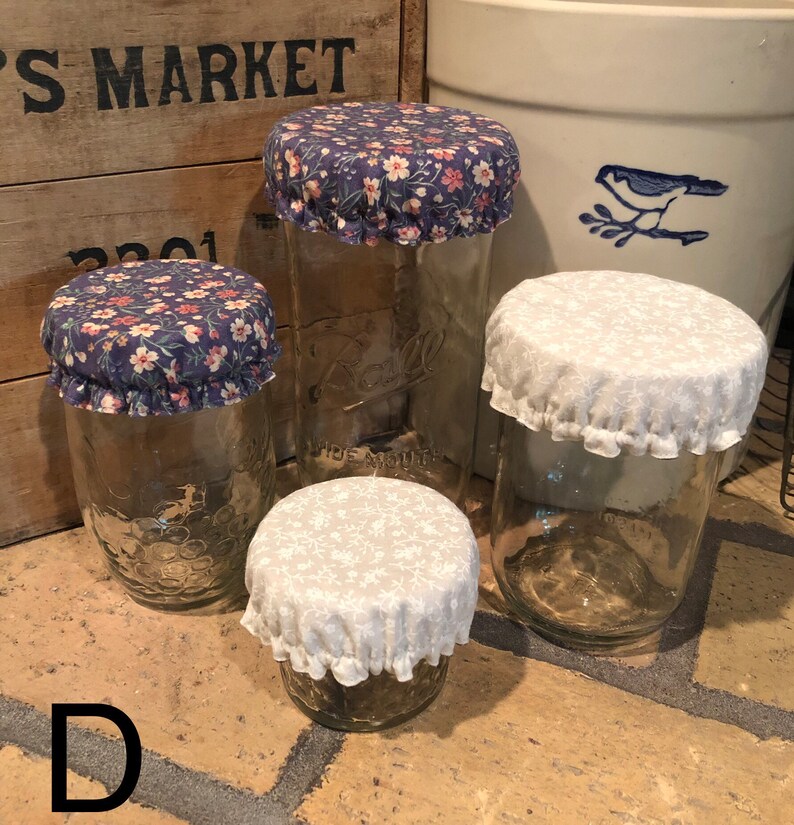 Set of 4 Reversible Sustainable Washable Cotton Fabric Jar - Etsy