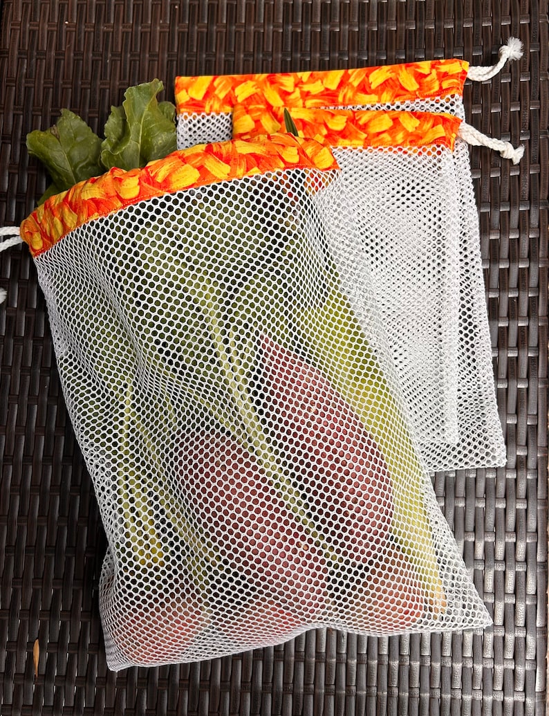 Reusable Mesh Produce Bag Set, Farmers Market, Sustainable Storage - Etsy
