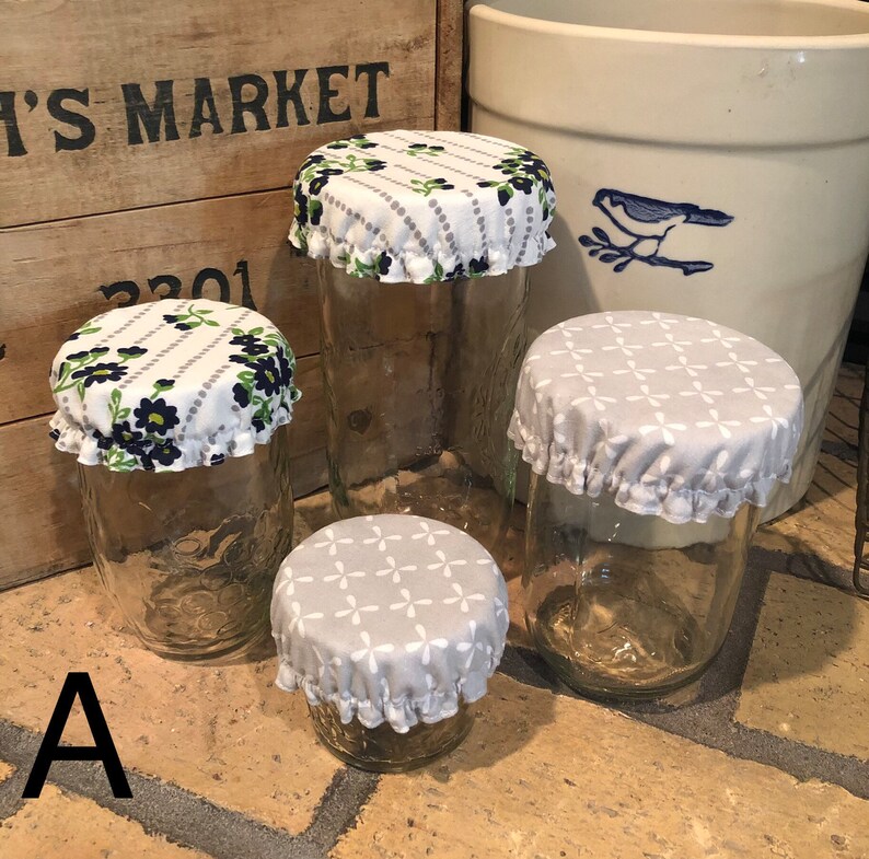 Set of 4 Reversible Sustainable Washable Cotton Fabric Jar - Etsy