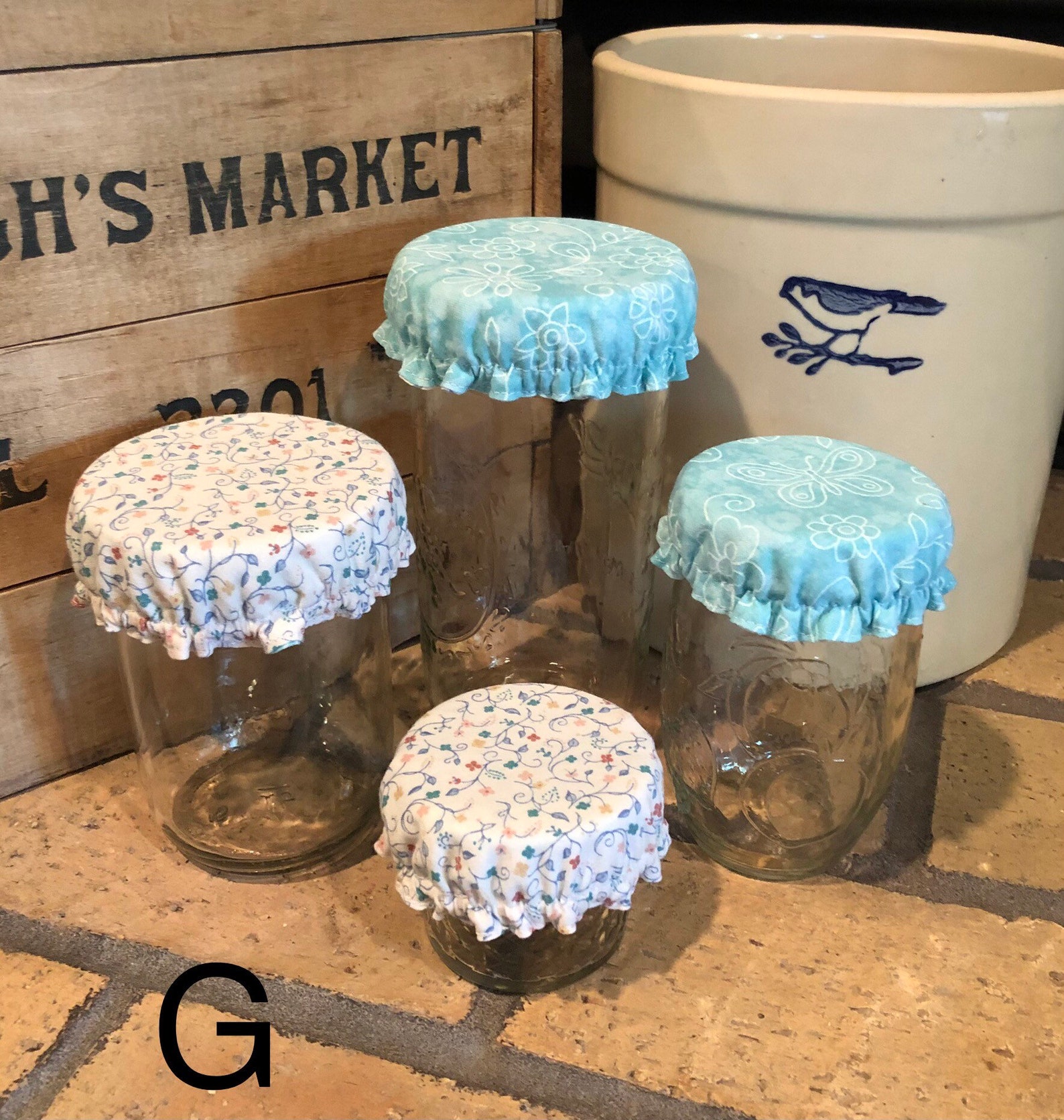 Set of 4 Reversible Sustainable Washable Cotton Fabric Jar - Etsy