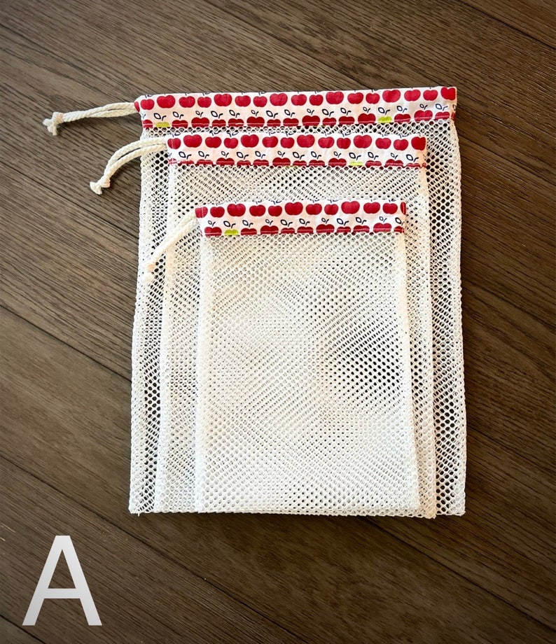 Reusable Mesh Produce Bag Set, Farmers Market, Sustainable Storage - Etsy