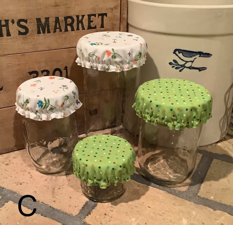 Set of 4 Reversible Sustainable Washable Cotton Fabric Jar - Etsy