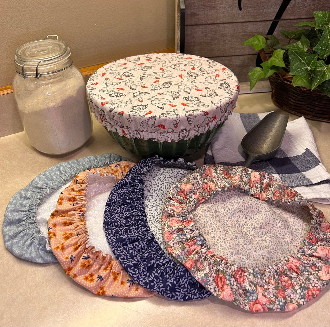 Single Cotton Bowl Cover: Reversible, Washable, Farmhouse Style - Etsy