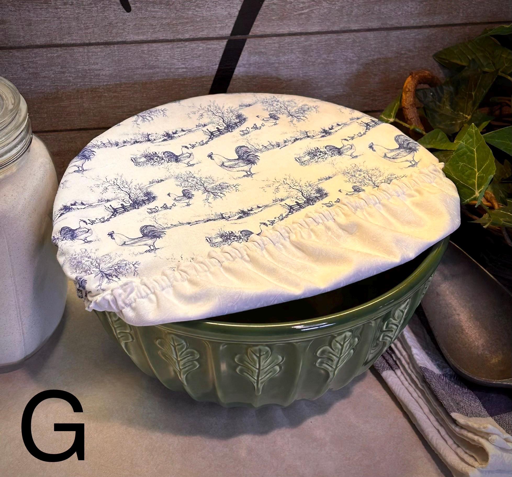 Single Cotton Bowl Cover: Reversible, Washable, Farmhouse Style - Etsy