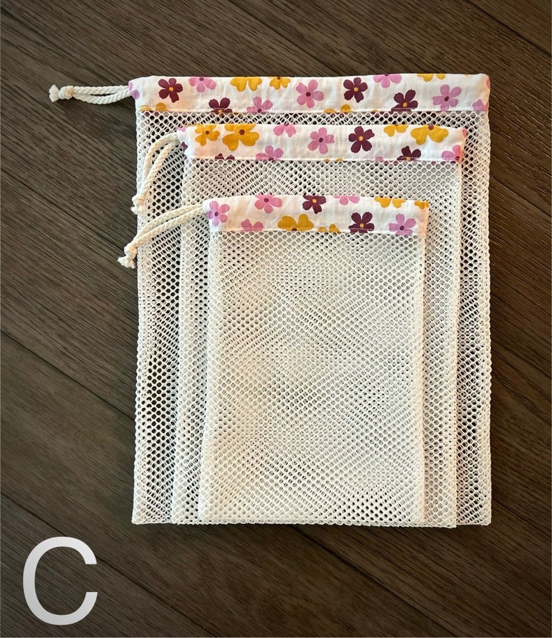 Reusable Mesh Produce Bag Set, Farmers Market, Sustainable Storage - Etsy