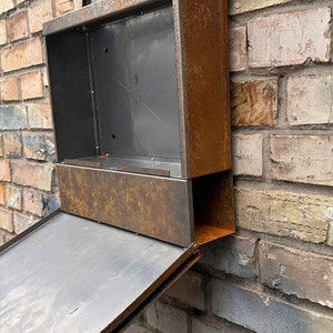 Custom Wall Mount Cor-ten Steel Mailbox | Modern Personalizable Corten ...