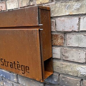 Custom Wall Mount Cor-ten Steel Mailbox | Modern Personalizable Corten ...