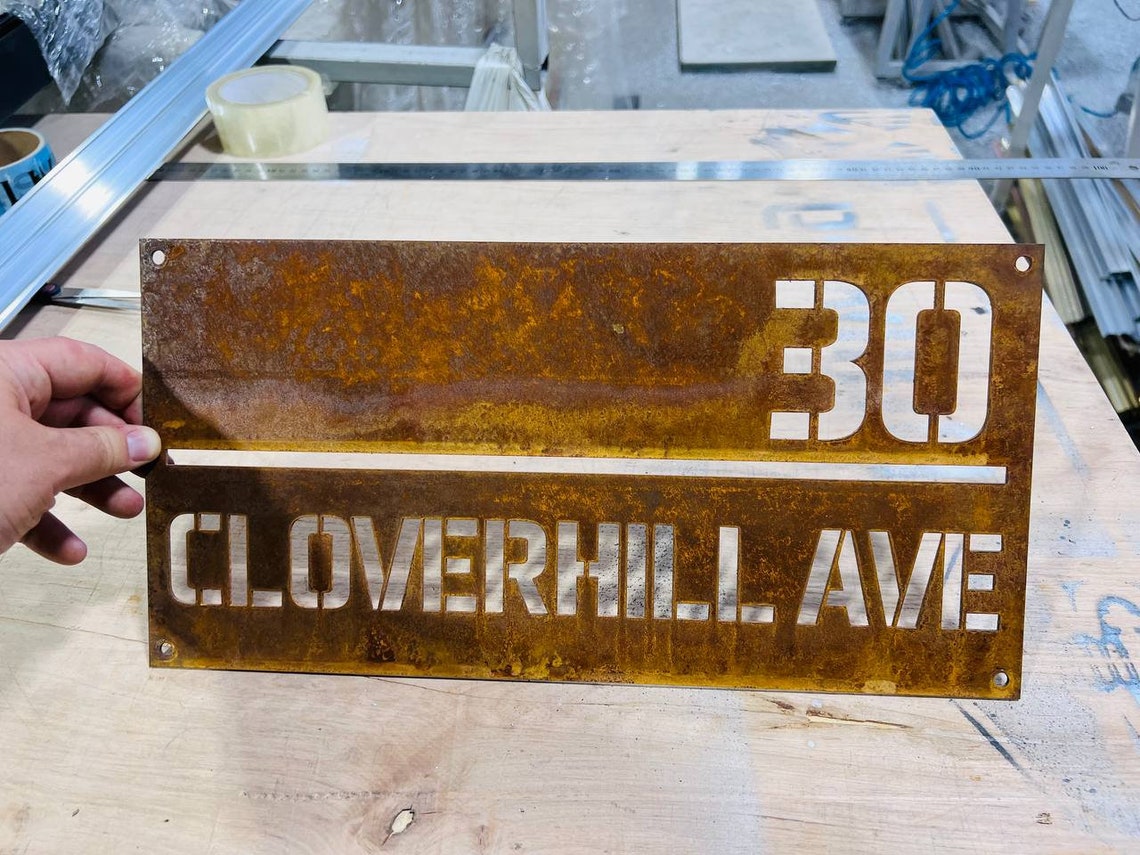 Custom COR-TEN Steel House Sign Corten weathering - Etsy