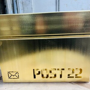 PURE BRASS Personalized Letter Box | Modern Wall Mount Brass Mailbox ...