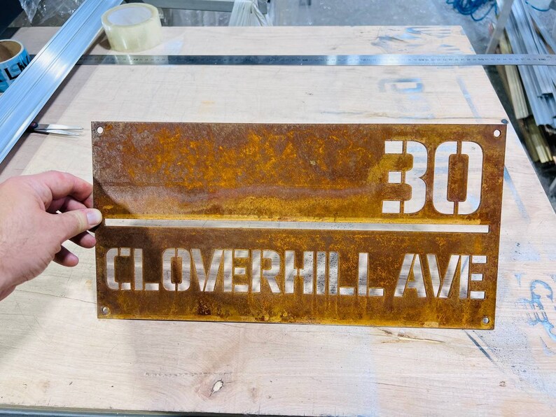 Custom COR-TEN Steel House Sign Corten weathering - Etsy
