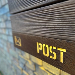 Corten / Weathering Steel + Merbau Wood Wall Mount Personalized LED ...