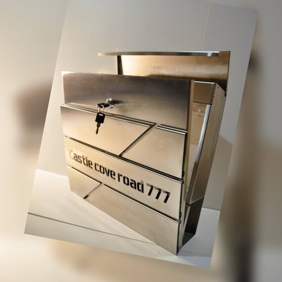 Custom Wall Mount Mailbox Corten Stainless Steel Mail Box - Etsy