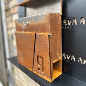 Custom Wall Mount Cor-ten Steel Mailbox | Modern Personalizable Corten ...