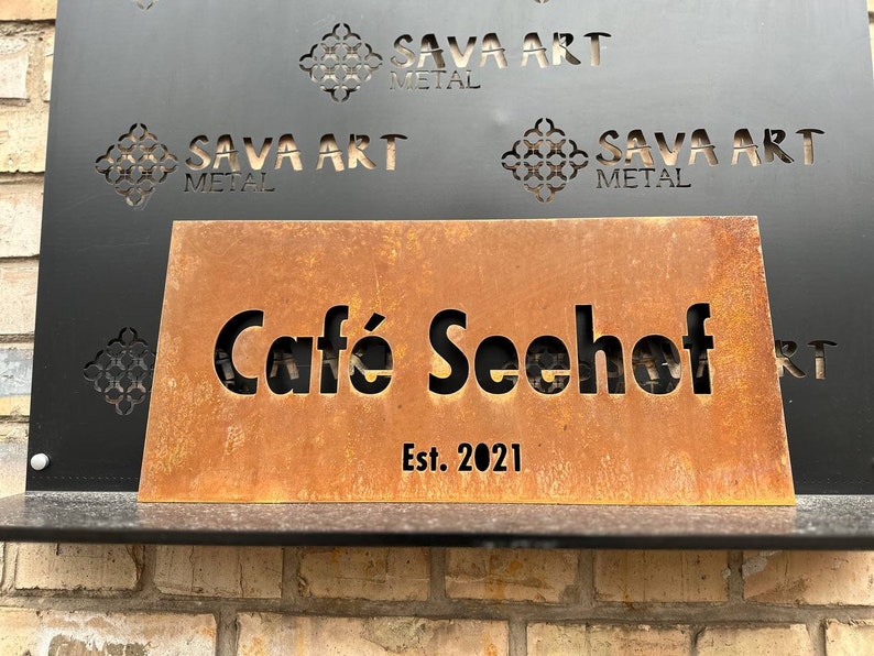 Custom COR-TEN Steel House Sign Corten weathering - Etsy