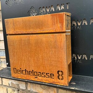 Bespoke Custom-built Wall Mount Cor-ten Steel Mailbox | Modern ...