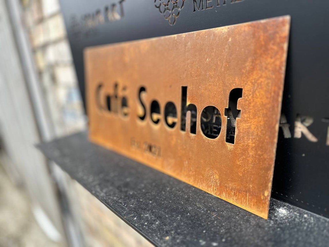 Custom COR-TEN Steel House Sign Corten weathering - Etsy