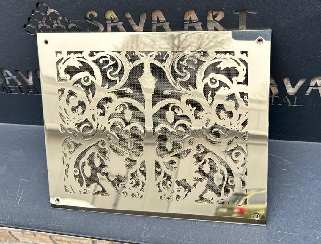 Custom Brass Air Grilles With Protective Screen, Metal Vent Covers ...