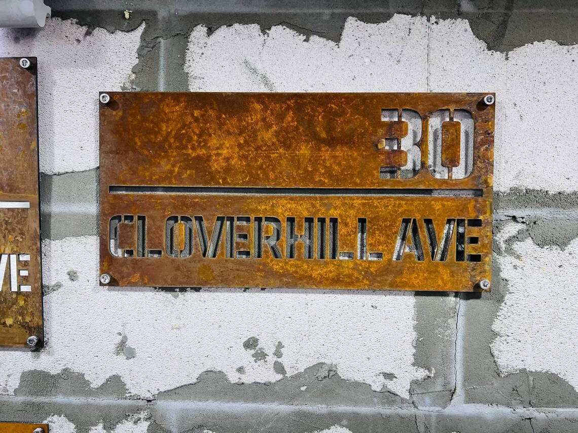 Custom COR-TEN Steel House Sign Corten weathering - Etsy