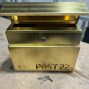 PURE BRASS Personalized Letter Box | Modern Wall Mount Brass Mailbox ...