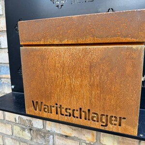Custom Wall Mount Cor-ten Steel Mailbox | Modern Personalizable Corten ...