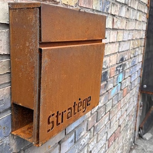 Custom Wall Mount Cor-ten Steel Mailbox | Modern Personalizable Corten ...