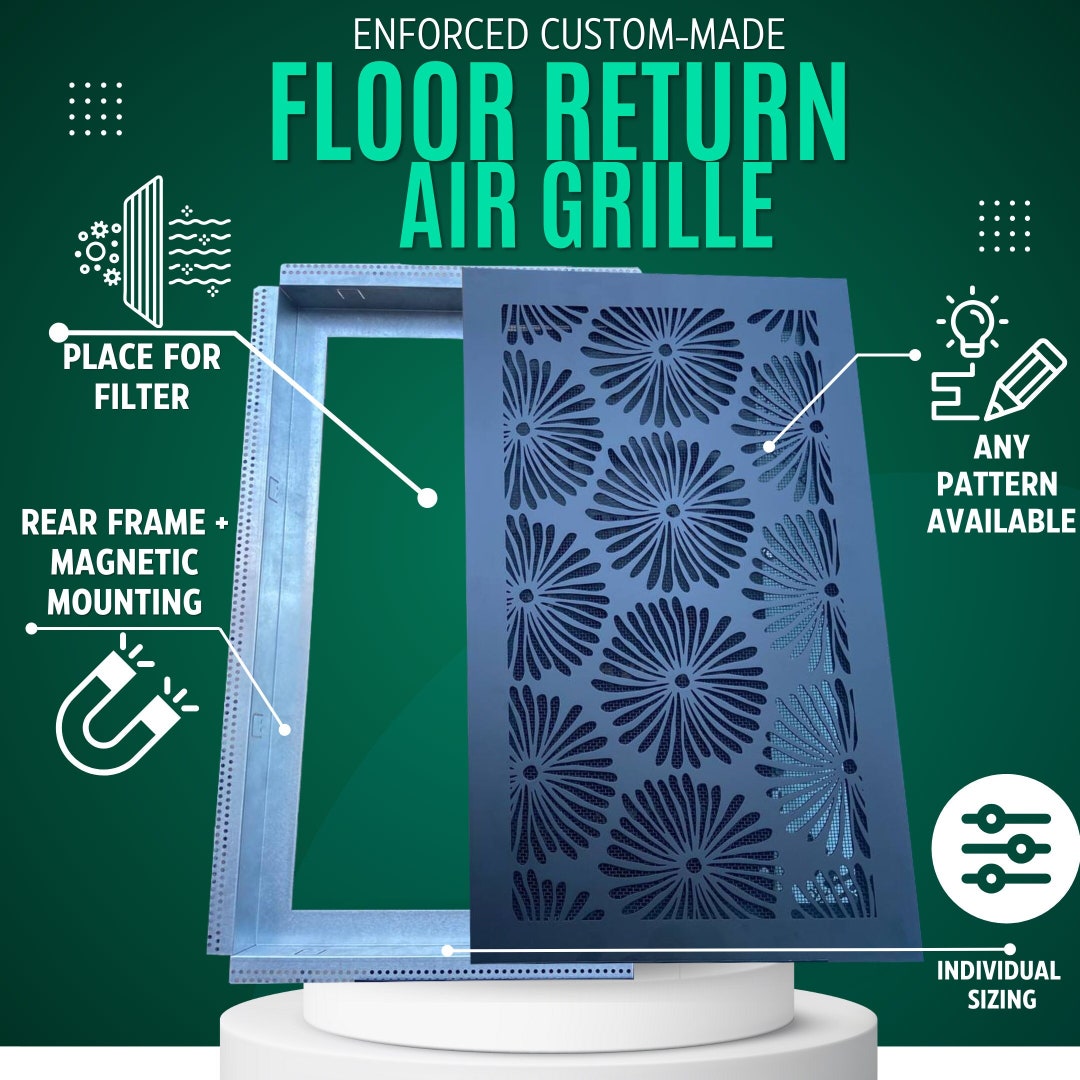 100% Customisable Floor Return Air Grille | Filter Box + 3 Mm Thick ...