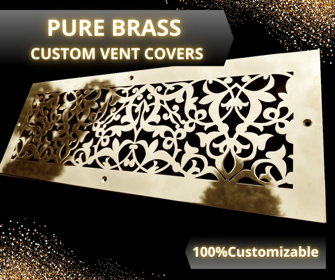 100% Custom-built Flat Brass Vent Covers - Bespoke Pure Polished ...
