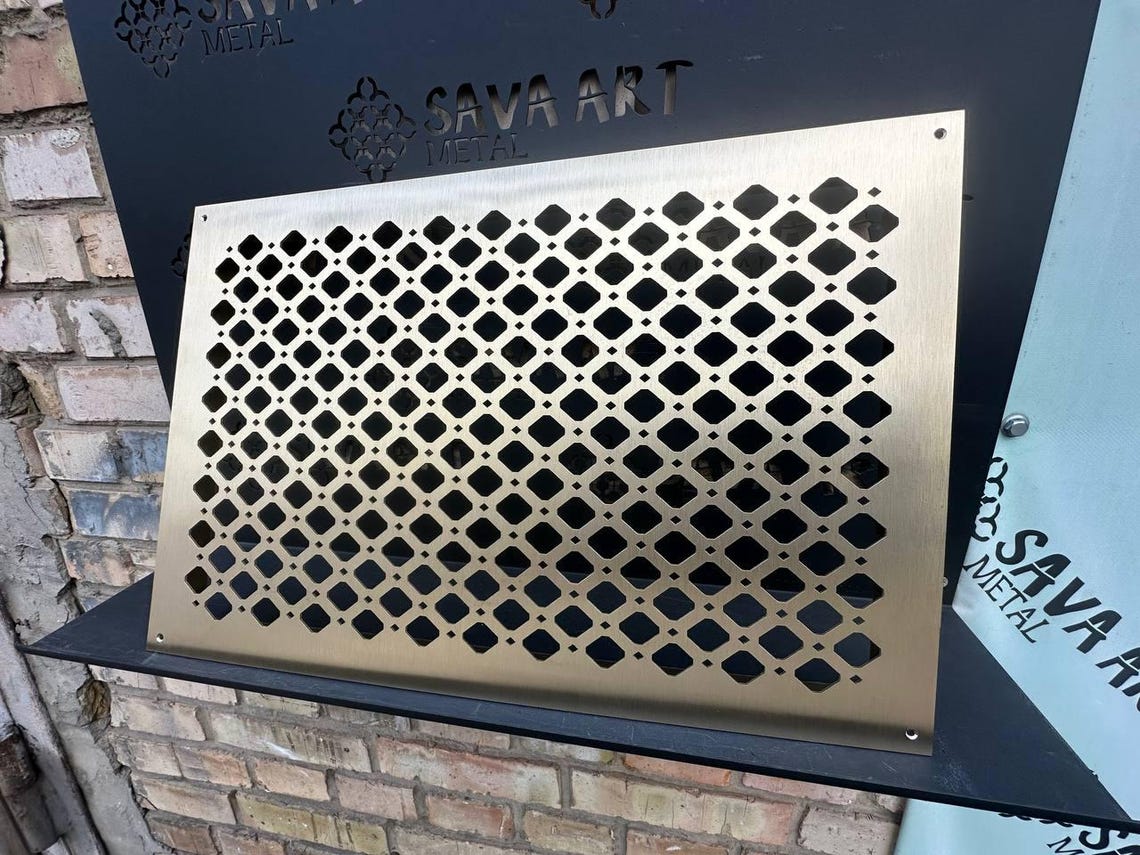 Fully Customized SOLID Brushed BRASS Air Grilles, Custom Vent Covers ...