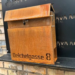 Bespoke Custom-built Wall Mount Cor-ten Steel Mailbox | Modern ...