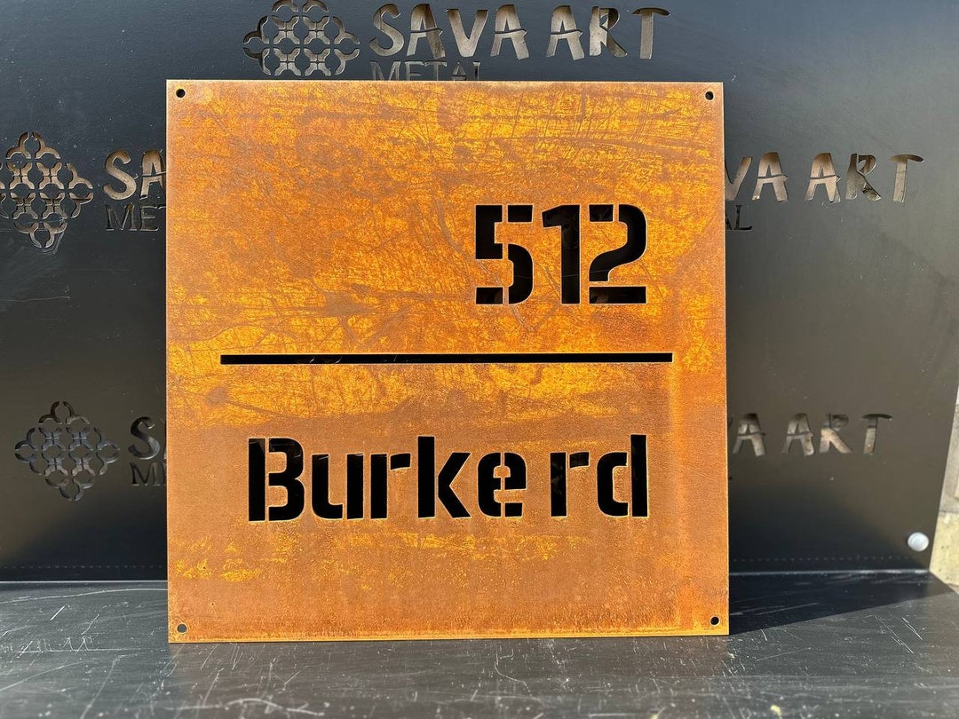 Custom COR-TEN Steel House Sign, Corten "weathering Steel" House Sign ...