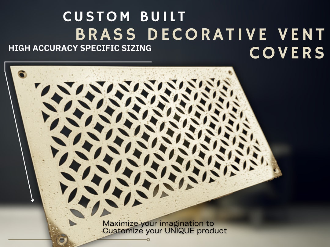 Fully Customized PURE BRASS Flat Air Grilles, Bespoke Flat Shape Vent ...