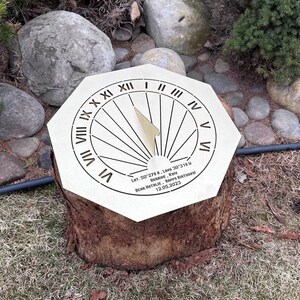 Custom Engraved Metal Sundial | Personalised Anniversary Gift | Steel ...