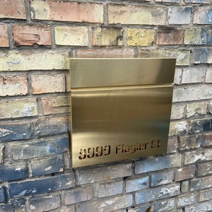 PURE BRASS Personalized Mailbox | Modern Wall Mount 100% Brass Letter ...