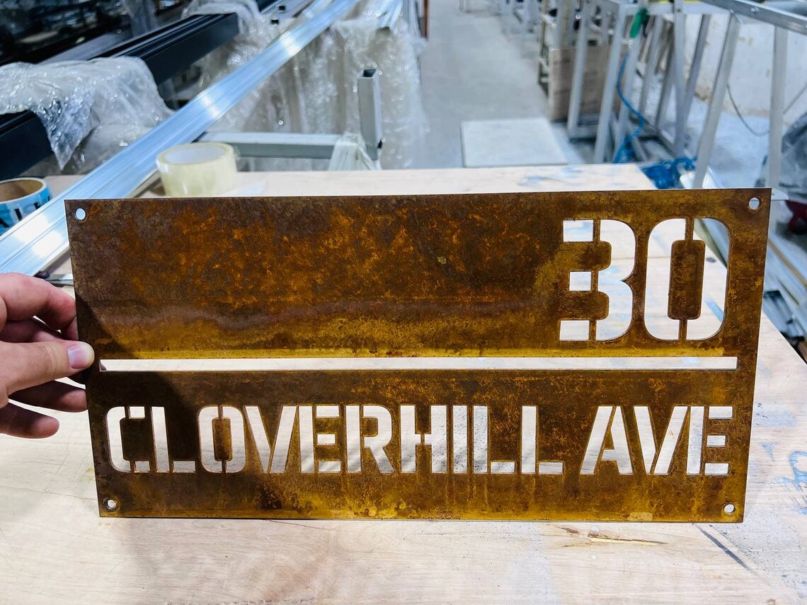 Custom COR-TEN Steel House Sign Corten weathering - Etsy