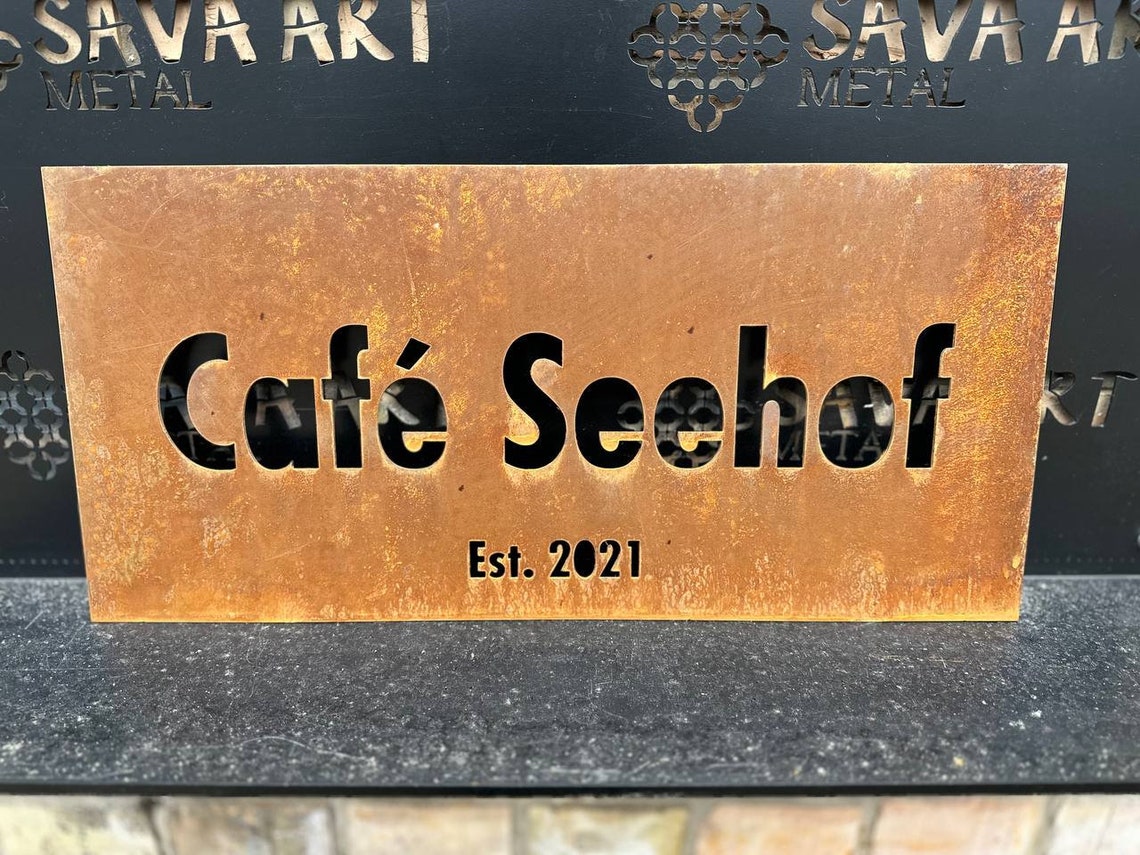 Custom COR-TEN Steel House Sign Corten weathering - Etsy