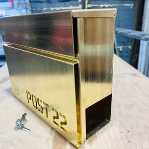 PURE BRASS Personalized Letter Box | Modern Wall Mount Brass Mailbox ...