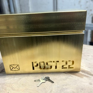 PURE BRASS Personalized Letter Box | Modern Wall Mount Brass Mailbox ...