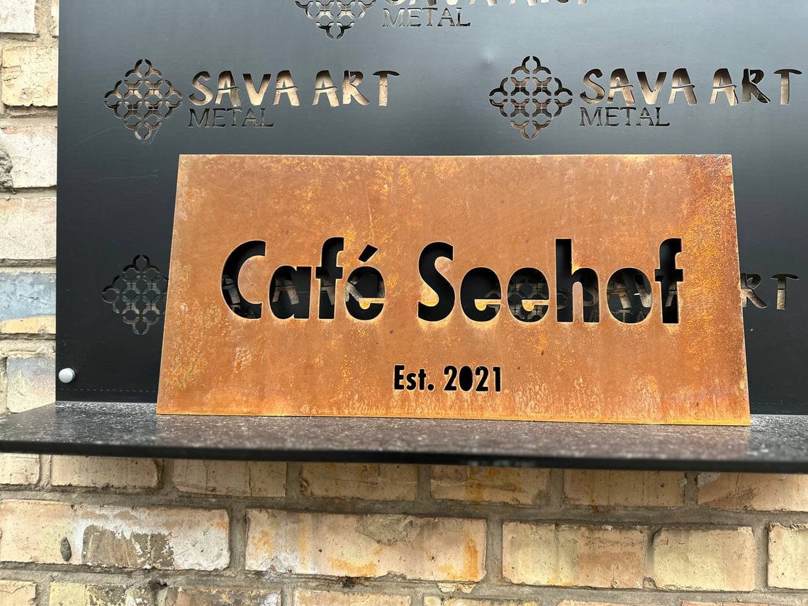 Custom COR-TEN Steel House Sign Corten weathering - Etsy